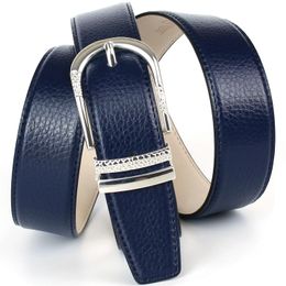 Lederg&uuml;rtel Anthoni Crown, Damen, Gr. 100, blau (dunkelblau), Leder, unifarben, G&uuml;rtel Lederg&uuml;rtel, mit eleganter Dornschlie&szlig;e, Rindsleder