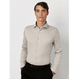 Langarmhemd DESOTO "Jerseyhemd Essential Hai langarm", Herren, Gr. 41, N-Gr, light sonte piqu&eacute;, Jersey, Obermaterial: 100% Baumwolle, unifarben, klassisch normal, Rundhals, eingesetzt,&Auml;rmel mit &Auml;rmelschlitz 1-Knopf-Manschette mit Schlitz, Hemden, Flexibler Stretch