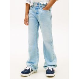 Schlagjeans Tommy Hilfiger "FLARE LIGHT BLUE", M&auml;dchen, Gr. 14 (164), N-Gr, lightused, Denim/Jeans, Obermaterial: 61% Baumwolle, 39% Lyocell, unifarben, ausgestellt lang, Jeans, Kinder bis 16 Jahre, regular fit