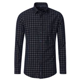 Langarmhemd Casamoda "Casamoda Freizeithemd kariert", Herren, Gr. L, Normalgr&ouml;&szlig;en, schwarz, 100% Baumwolle, kariert, l&auml;ssig geschnitten, Hemden