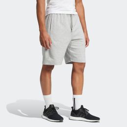 Shorts adidas Sportswear "ESSENTIALS BIG LOGO FRENCH TERRY", Herren, Gr. S, N-Gr, medium grau heather, schwarz, normal, gr., Obermaterial: 55% Baumwolle, 36% Polyester, 9% Viskose, Hosen Shorts