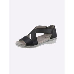 Sandalette Casual Looks, Damen, Gr. 37, schwarz, Glattleder, Schuhe Sandalette