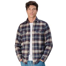 Flanellhemd Casamoda "Casamoda Flanellhemd kariert", Herren, Gr. L, Normalgr&ouml;&szlig;en, blau, 100% Baumwolle, kariert, l&auml;ssig geschnitten, Hemden