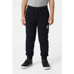 Jogginghose Converse "CNVB SIGNATURE CHUCKPATCH JGGR", Jungen, Gr. 104 (4), N-Gr, schwarz (schwarz, wei&szlig;), angeraute Sweatware, Obermaterial: 60% Baumwolle, 40% Polyester, Hosen Jogginghose, normale Weite, f&uuml;r Freizeit und Training, weiches Material
