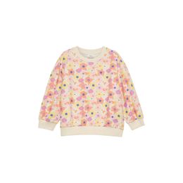 Sweatshirt s.Oliver JUNIOR, M&auml;dchen, Gr. 104/110, light beige aop, Sweatware, Obermaterial: 95% Baumwolle, 5% Elasthan, bedruckt, gebl&uuml;mt, normal h&uuml;ftlang, Rundhals, angesetztes B&uuml;ndchen, Sweatshirts Sweatshirt, mir floralem Allover-Print/f&uuml;r Girls