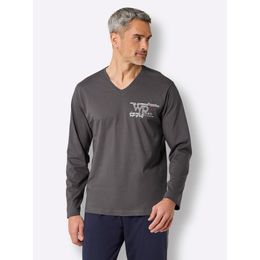 w&auml;schepur Pyjamaoberteil W&Auml;SCHEPUR "Schlafanzug-Shirt", Herren, Gr. 48/50, anthrazit, 100% Baumwolle, unifarben, Shirts