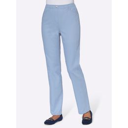 Schlupfjeans Casual Looks, Damen, Gr. 19, Kurzgr&ouml;&szlig;en, blau (bleu), 96% Baumwolle, 4% Elasthan, unifarben, lang, Jeans Schlupfjeans