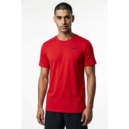 T-Shirt Nike "M NK DF TEE STD FLEX", Herren, Gr. L, university r, angeraute Sweatware, Obermaterial: 100% Polyester, normal, Rundhals, angesetztes B&uuml;ndchen, Shirts T-Shirt, sportlicher Schnitt, f&uuml;r Sportmode und Streetwear