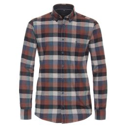 Langarmhemd Casamoda "Casamoda Freizeithemd kariert", Herren, Gr. 3XL, Normalgr&ouml;&szlig;en, braun (hellbraun), 100% Baumwolle, kariert, l&auml;ssig geschnitten, Hemden