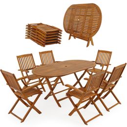 Casaria Garten-Sitzgruppe Boston 7-tlg Akazienholz