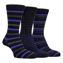 Farah 3er-Pack Gestreifte Bambus-Herrensocken Weiche Atmungsaktive Socken
