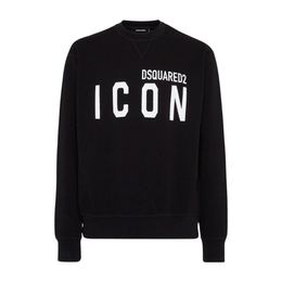 Dsquared2 Schwarzes Sweatshirt Mit Rundhalsausschnitt, Gro&szlig;es Wei&szlig;es Logo