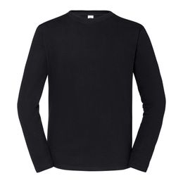 Fruit of the Loom - "Iconic 195" T-Shirt f&uuml;r Herren/Damen Unisex Lang&auml;rmlig (Schwarz)