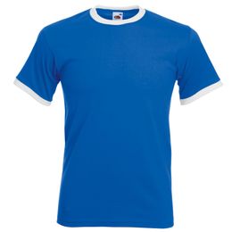 Fruit of the Loom Herren Ringer T-Shirt (K&ouml;nigsblau/Wei&szlig;)