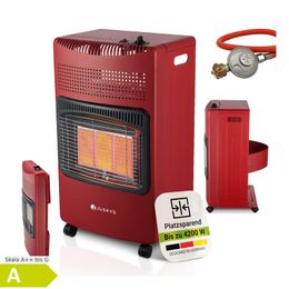 Juskys Gasheizung GS42US &ndash; Infrarot-Heizstrahler bis 4200 W f&uuml;r Terrasse & Outdoor in Rot