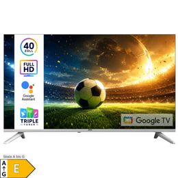 JTC-24 40 Zoll / 100 cm QLED Smart Fernseher JTCSQ40F39405G, Android TV, Play Store, Google Sprachsteuerung, Triple Tuner, Bluetooth, Rahmenlos-Design