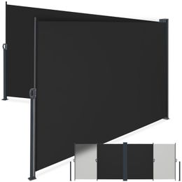 TecTake&reg; Doppel-Seitenmarkise, 160 x 600 cm, Schutz vor Sonne und Wind, ausziehbar, mit Aufrollmechanismus