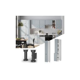 VICCO Apothekerhochschrank Fame-Line Wei&szlig; Hellblau-Grau gerahmt 30 cm