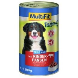 MultiFit Nassfutter Hund, Adult Ragout Rinderpansen 24x1,2 kg