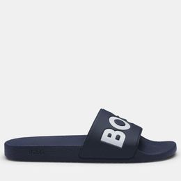 Herren BOSS Aryeh Italienische Sandalen mit gro&szlig;em Logo-Detail in Dunkelblau