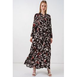 Gemustertes V-Ausschnitt Maxikleid