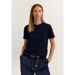 Bugatti Damen T-Shirt aus elastischer Baumwolle mit Rundhalsausschnitt