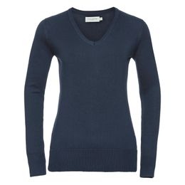 Russel Athletic Russell Collection Damen Strickpullover mit V-Ausschnitt (Marineblau)