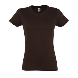 SOLS Imperial Damen T-Shirt, Kurzarm, Rundhalsausschnitt (Schokolade)