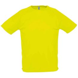 SOLS - "Sporty" T-Shirt f&uuml;r Herren Raglan&auml;rmel (Neon-Gelb)