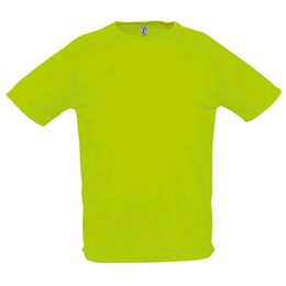 SOLS - "Sporty" T-Shirt f&uuml;r Herren Raglan&auml;rmel (Neon-Gr&uuml;n)