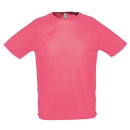 SOLS - "Sporty" T-Shirt f&uuml;r Herren Raglan&auml;rmel (Neon-Koralle)