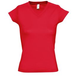 SOLS Damen/Damen Moon V-Ausschnitt T-Shirt mit kurzen &Auml;rmeln (Rot)