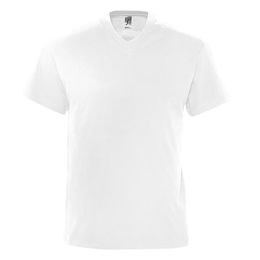 SOLS Herren Victory T-Shirt, V-Ausschnitt, Kurzarm (Wei&szlig;)