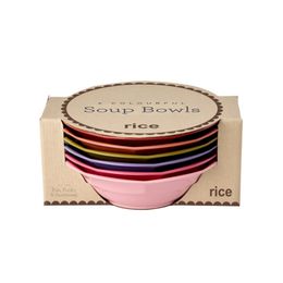 Rice Melamin Suppenteller im 6er Pack Solid Colors Bunte Auswahl - H5.5 &Oslash;18.5 cm skandinavische Deko Online Shop