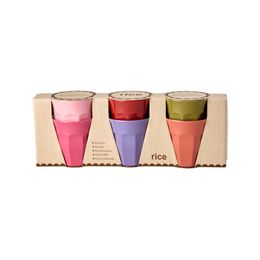 Rice Medium Melamin Becher im 6er Pack - Solid Colors Bunt - 250 ml skandinavische Deko Online Shop