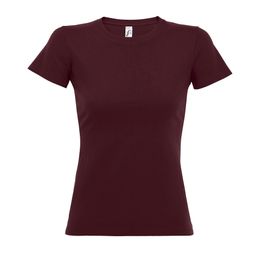 SOLS Imperial Damen T-Shirt, Kurzarm, Rundhalsausschnitt (Burgunder)