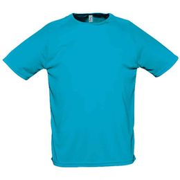 SOLS - "Sporty" T-Shirt f&uuml;r Herren Raglan&auml;rmel (Aquablau)