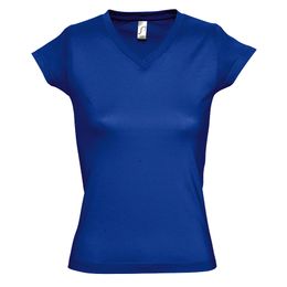 SOLS Moon Damen T-Shirt, Kurzarm, V-Ausschnitt (K&ouml;nigsblau)