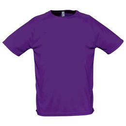 SOLS - "Sporty" T-Shirt f&uuml;r Herren Raglan&auml;rmel (Dunkel-Lila)