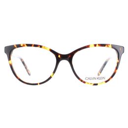 Calvin Klein Cat Eye Womens Braun Bernstein Schildkr&ouml;te Brille