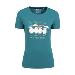 Mountain Warehouse - "Great British Weather" T-Shirt f&uuml;r Damen (Petrol)