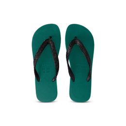 Uzurii Python Schwarze Flip-Flops Waldgr&uuml;n