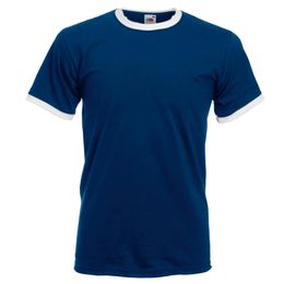 Fruit of the Loom Herren Ringer T-Shirt (Marineblau/Wei&szlig;)