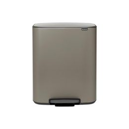 Brabantia Abfalleimer BO Treteimer, Grau, Kunststoff, 2 X 30 L, 54.1x65.2x36.3 cm, K&uuml;chen, K&uuml;chenausstattung, M&uuml;lleimer