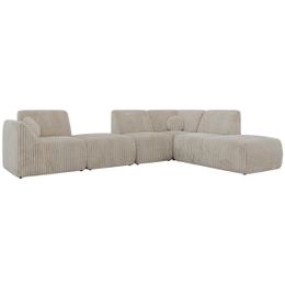 ECKSOFA NOARA 6M L Beige Cord - Rechts