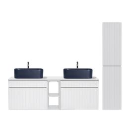 BADM&Ouml;BEL 140cm Zelie 2er-Set Wei&szlig;