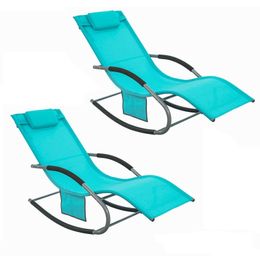 sobuy SONNENLIEGE 2 Personen, Gartenliege bis 150kg, T&uuml;rkis