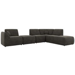 ECKSOFA NOARA 6M L Dunkelgrau Velvet - Rechts