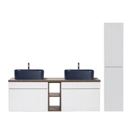 BADM&Ouml;BEL 140cm Zelie 2er-Set Wei&szlig;