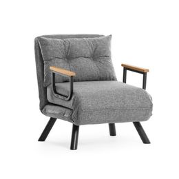 SESSEL mit Stoffbezug und Metallf&uuml;&szlig;en, umwandelbar 67/50/41 cm